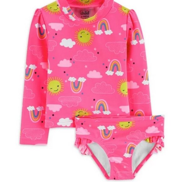 Carter's | Swim | Nwt 8m Rainbow Bathing Suit Carters Rashguard Swim ...